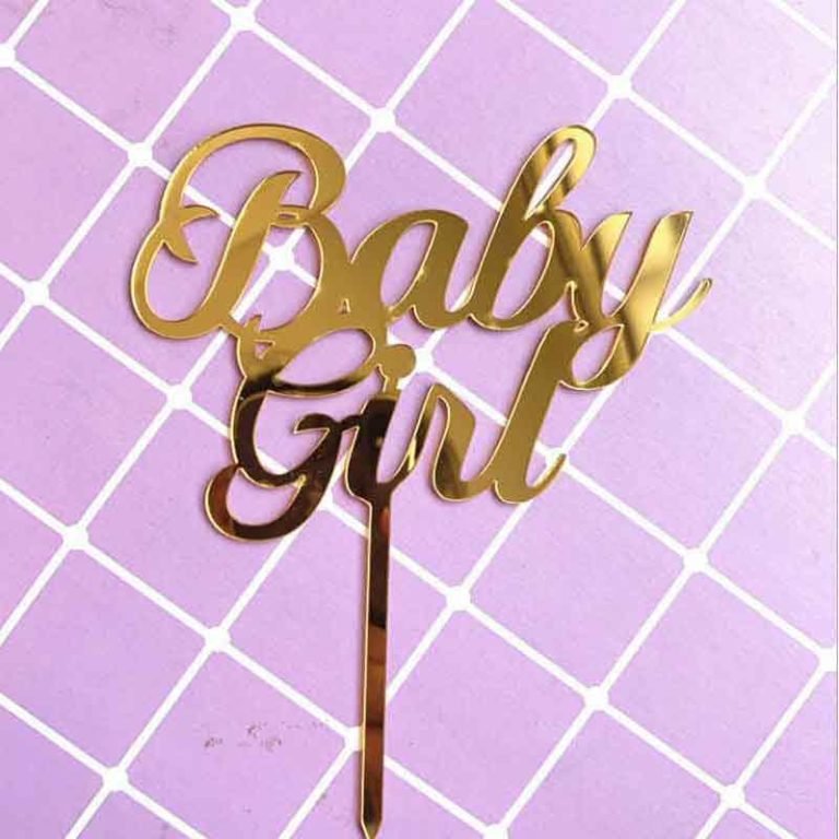 Gold Baby Girl Cake Topper - Queenparty